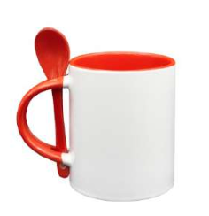 1PC RED 11 OZ MUG WITH SPOON KI-AD298 – Choi Gifts Online